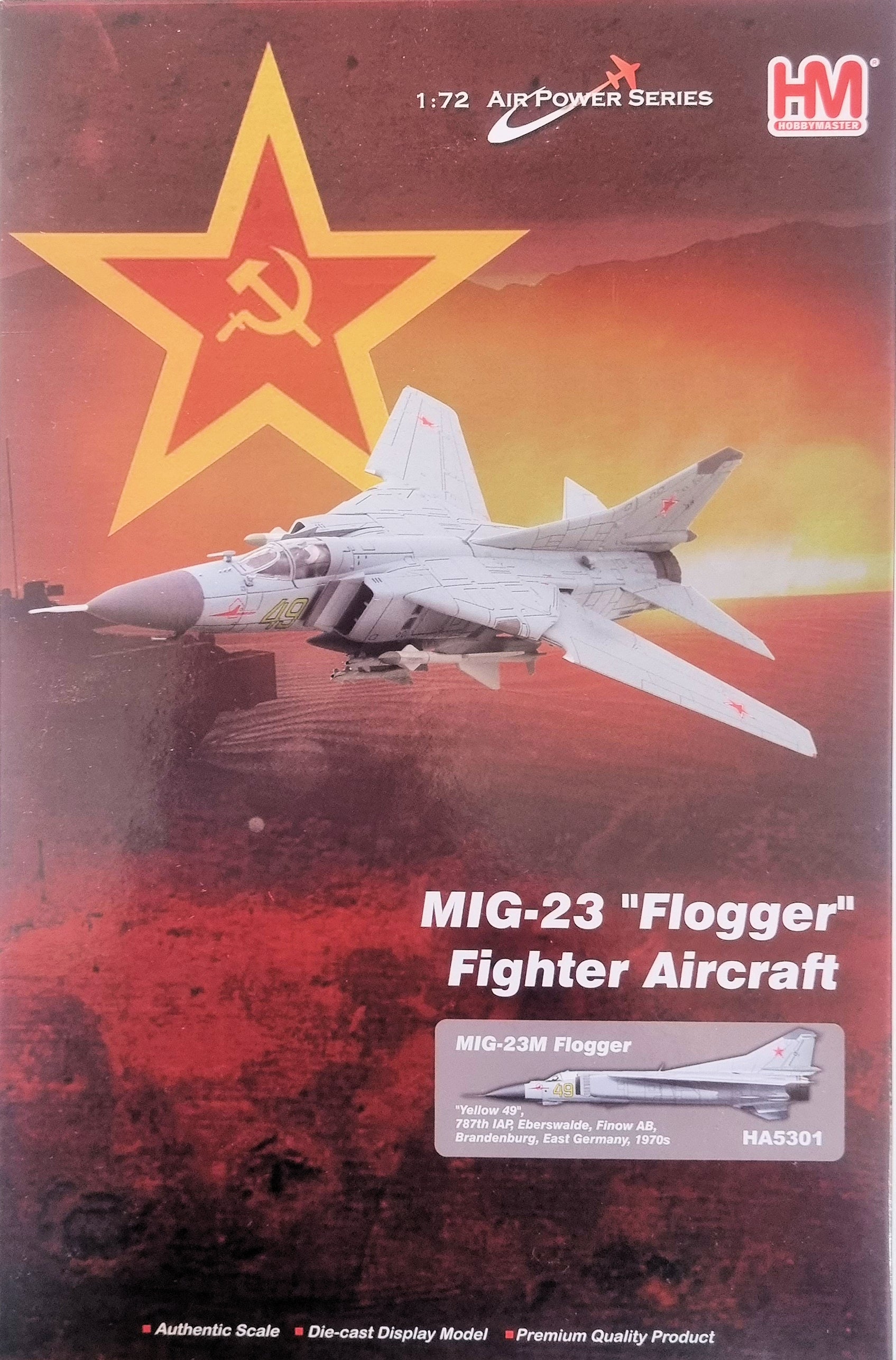 Hobbymaster HA5301 MIG-23 Flogger "Yellow 49", 787th IAP, Eberswalde ...